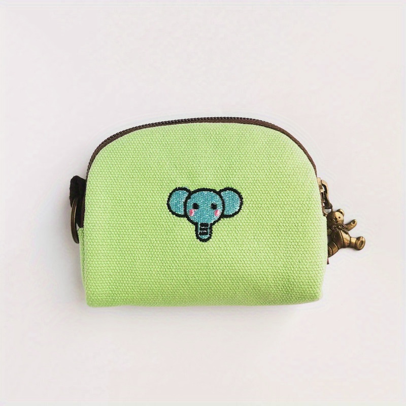 Girls Cute Elephant Embroidered Bear Pendant Zipper Coin - Temu Australia