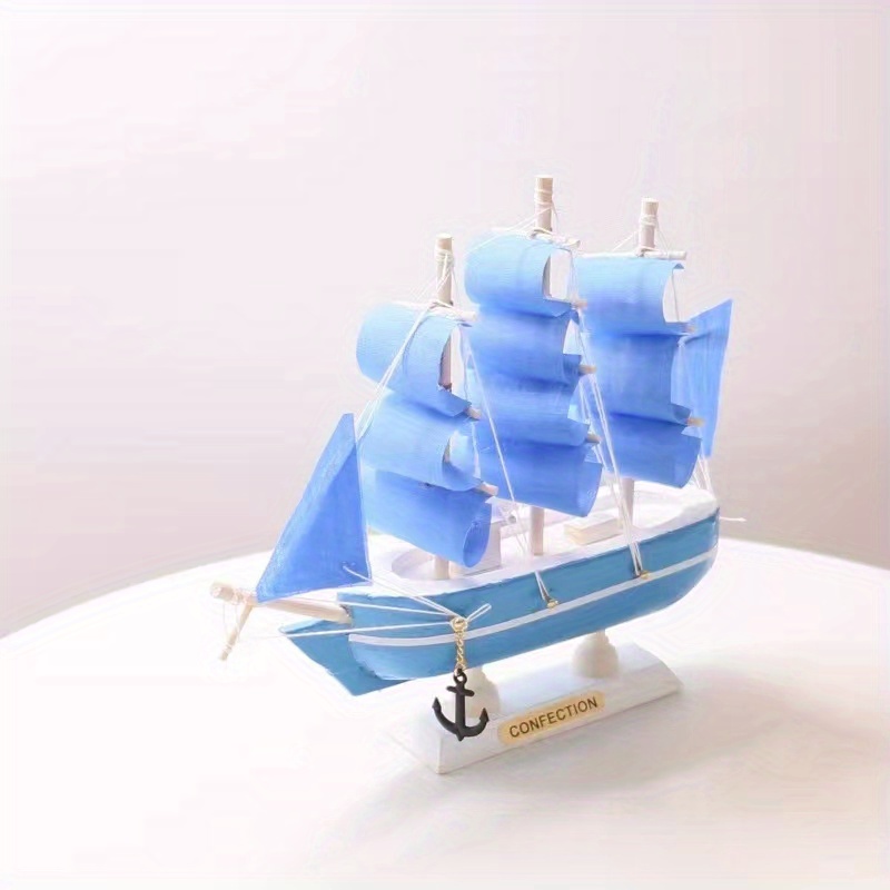 1pc Color Wooden Sailboat Desktop Living Room Handmade Wood Decoration ...