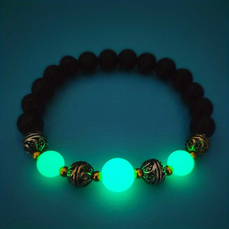 Trendy Natural Volcanic Stone Yoga Luminous Bead Hand - Temu United Kingdom