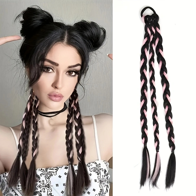 Y2k Boxing Braid Wig Sweet Twist Double Ponytail Simulation - Temu ...