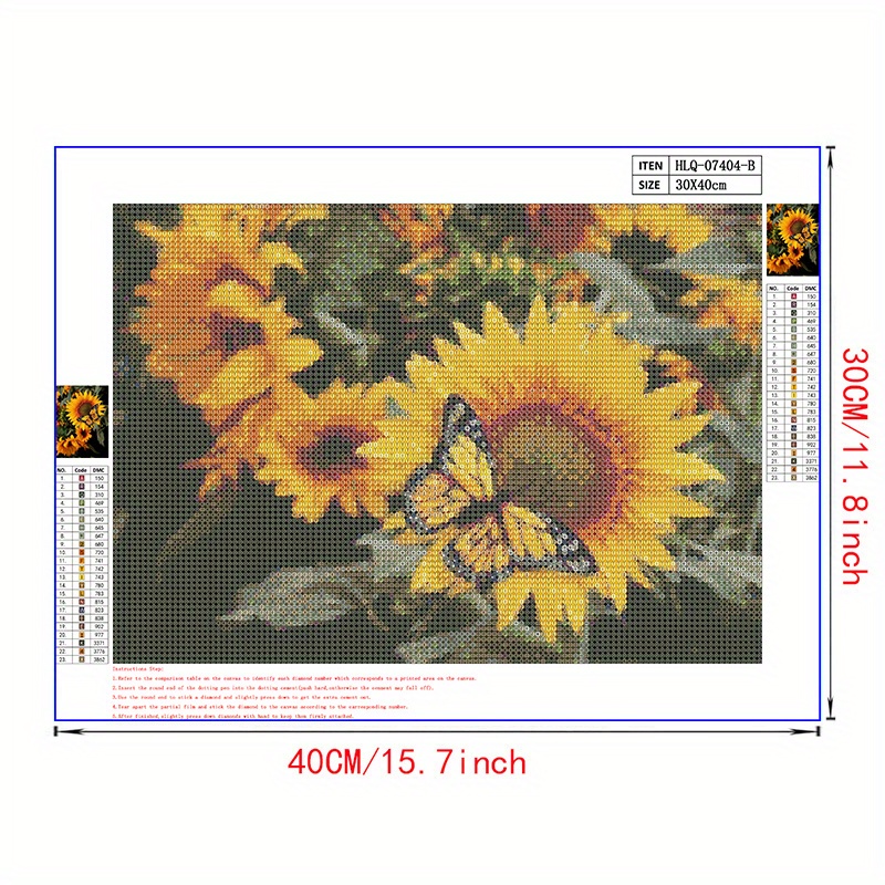 Diy 5d Diamond Painting Kit, Flower Painting Wall Art Decor, Embroidery ...