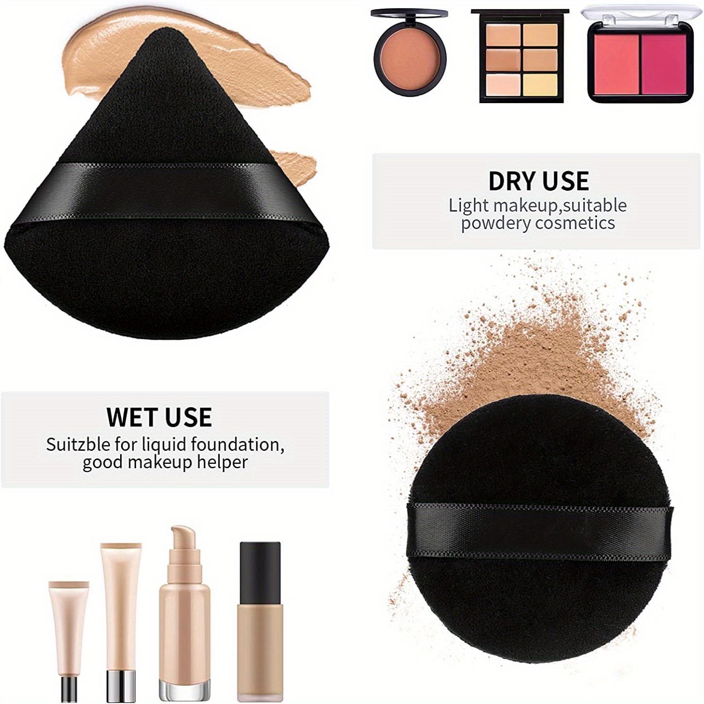 Soft Fluffy Makeup Brushes Powder Puff Set Make Concealer - Temu Canada