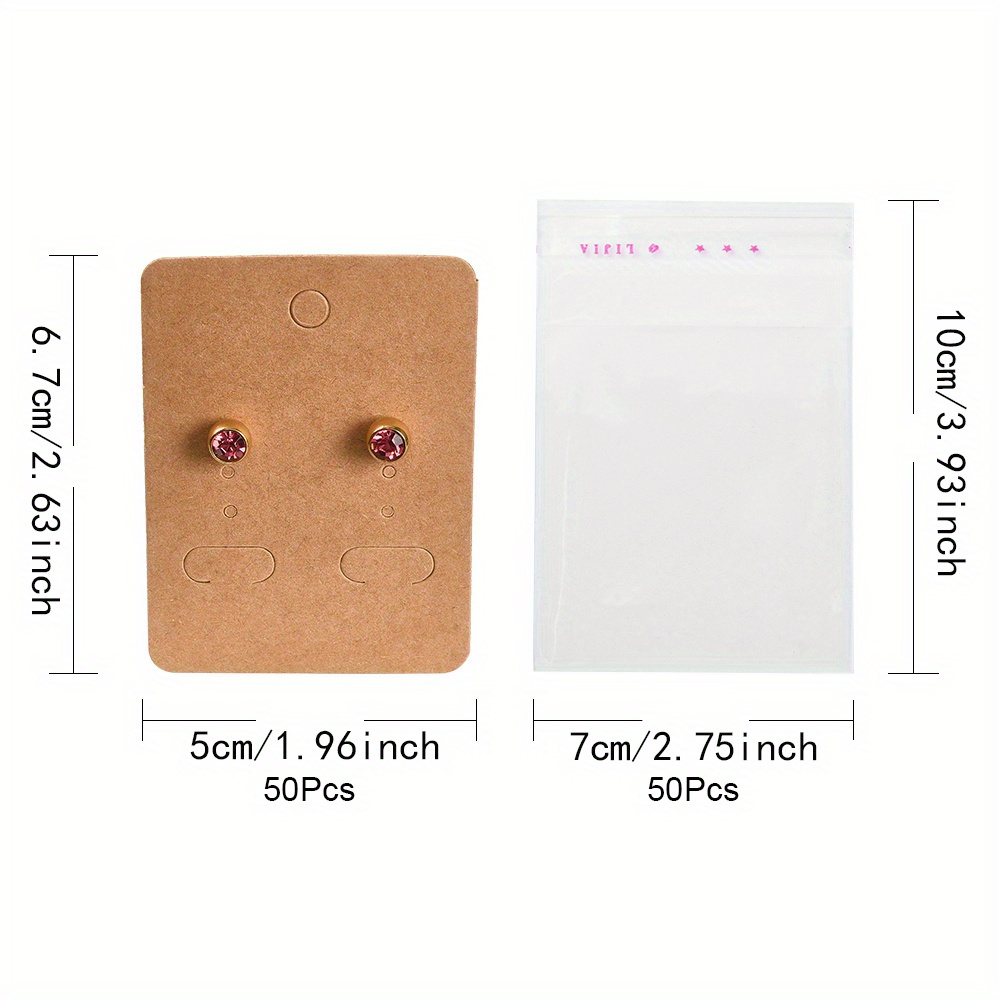 cowhide card paper opp bag jewelry earring packaging card - Temu Ireland