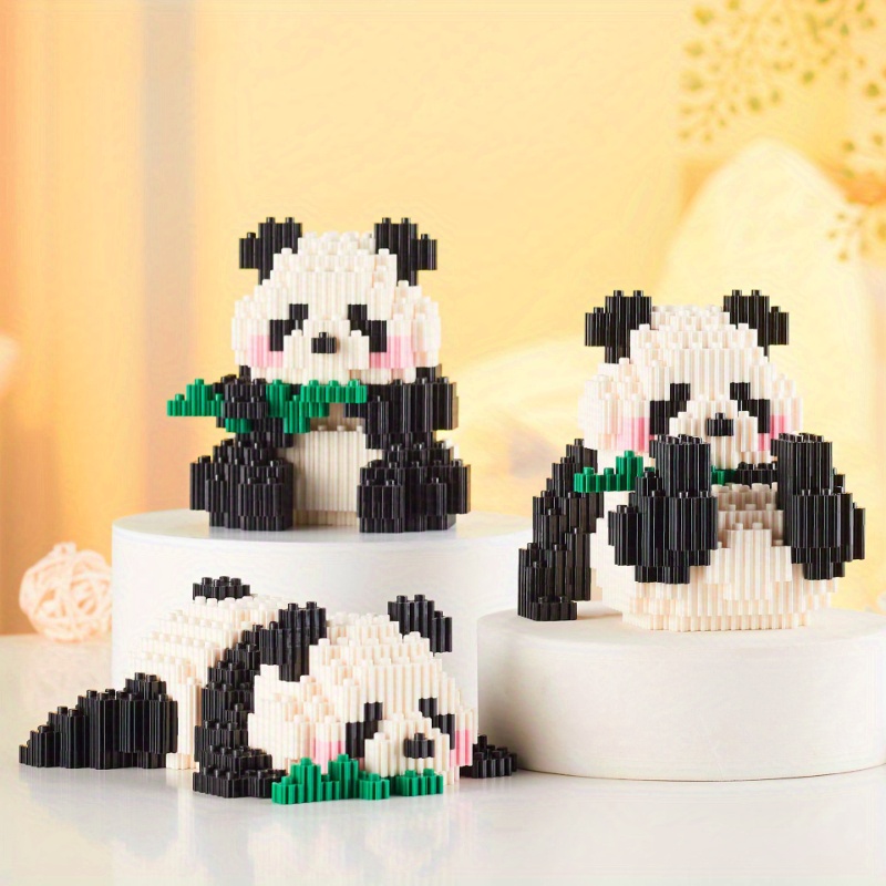 Panda Building Blocks Set Fun Educational Toy Kids Cute - Temu