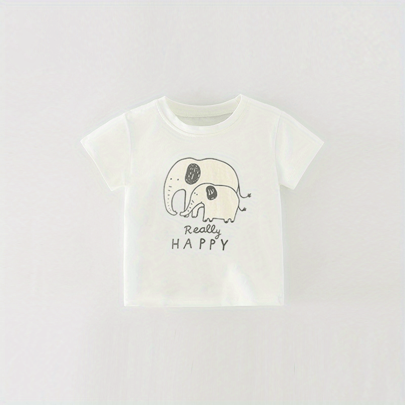 Girls Casual Trendy Cute Cartoon Elephant Graphic T shirt - Temu Norway