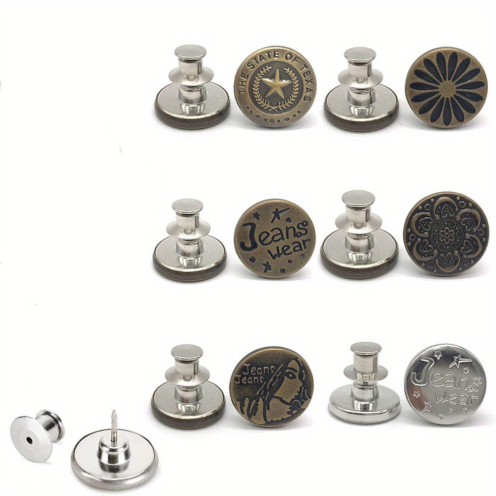 6pcs Seam Free Button Pins For Jeans For Woolen Coat Sweater Coat Suit ...