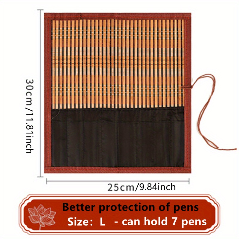 Chinese Bamboo Writing Brushes Roll Pen Holder Calligraphy - Temu Australia