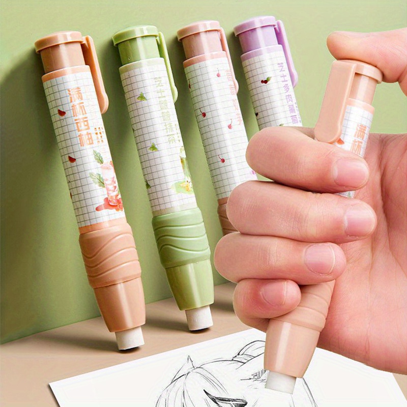 1pc Fruit Random Pattern Retractable Eraser Cute Rubber Students Rubber Eraser Student Writing ...