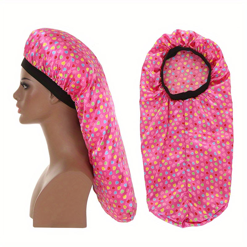 Flower Print Casual Bonnet Turban Large Long Hair Satin - Temu United ...