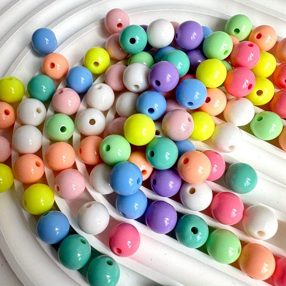 Round Acrylic Beads Multi Color Loose Spacer Beads Set - Temu Norway