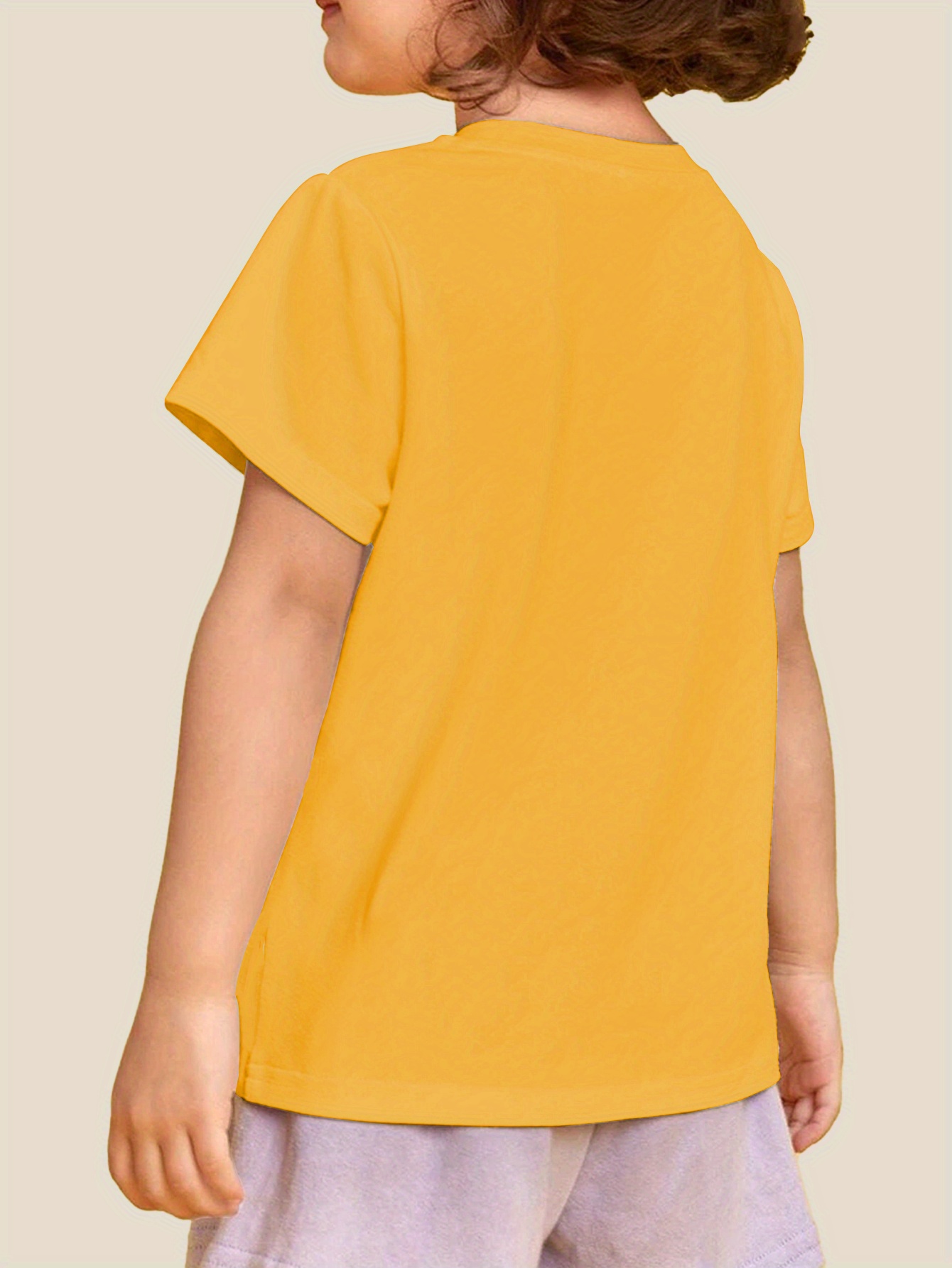 Girls Short Sleeve T Shirt Round Neck Casual Versatile Pullover Summer ...