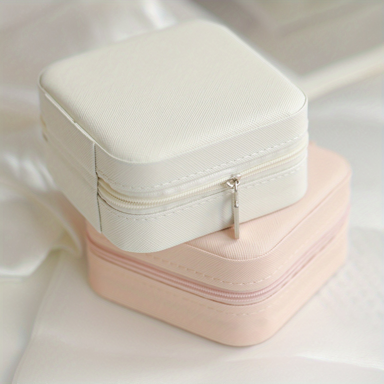 Classic Mini Portable Zipper Jewelry Storage Box Rings - Temu Norway
