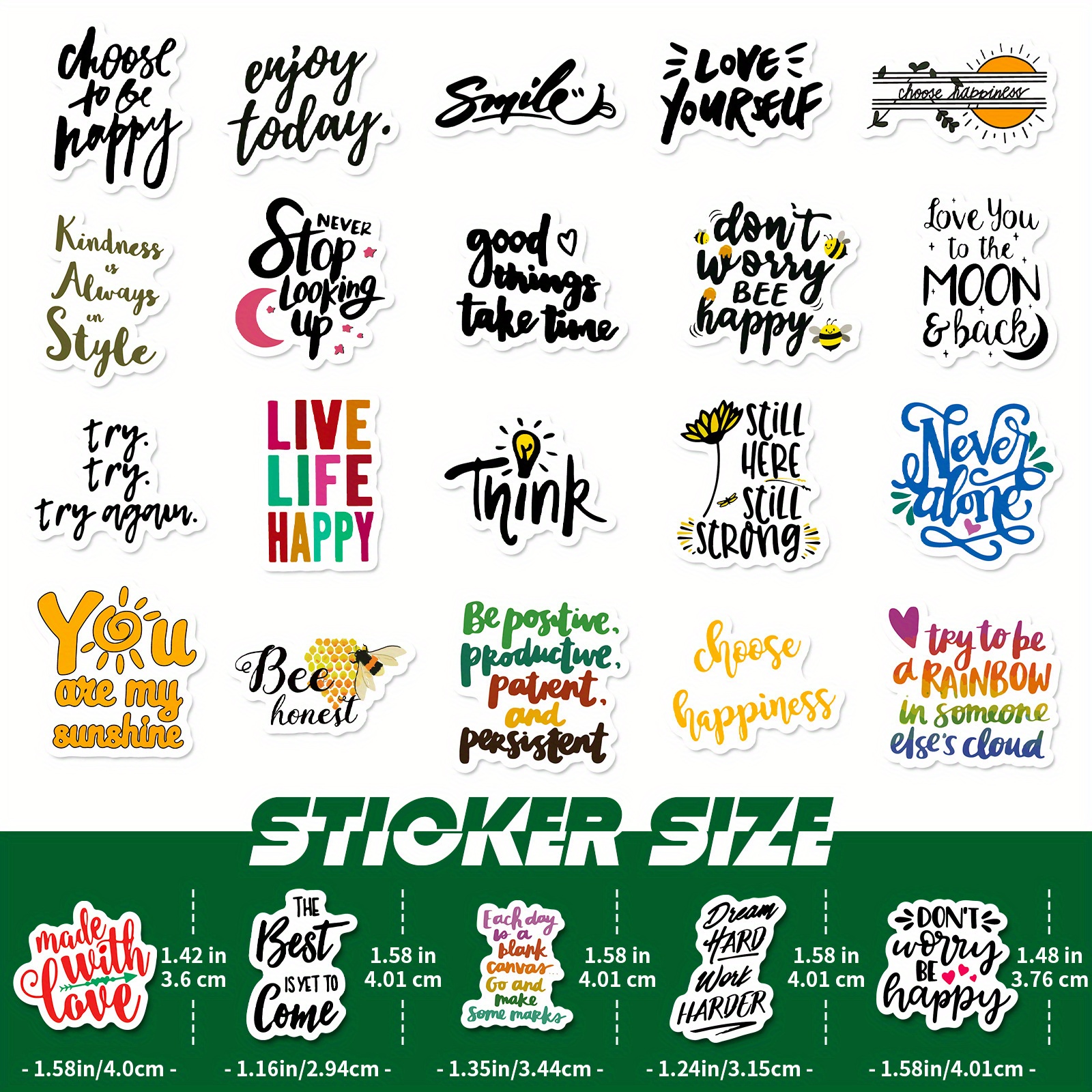 Quote Stickers Positive Stickers Motivational Waterproof - Temu