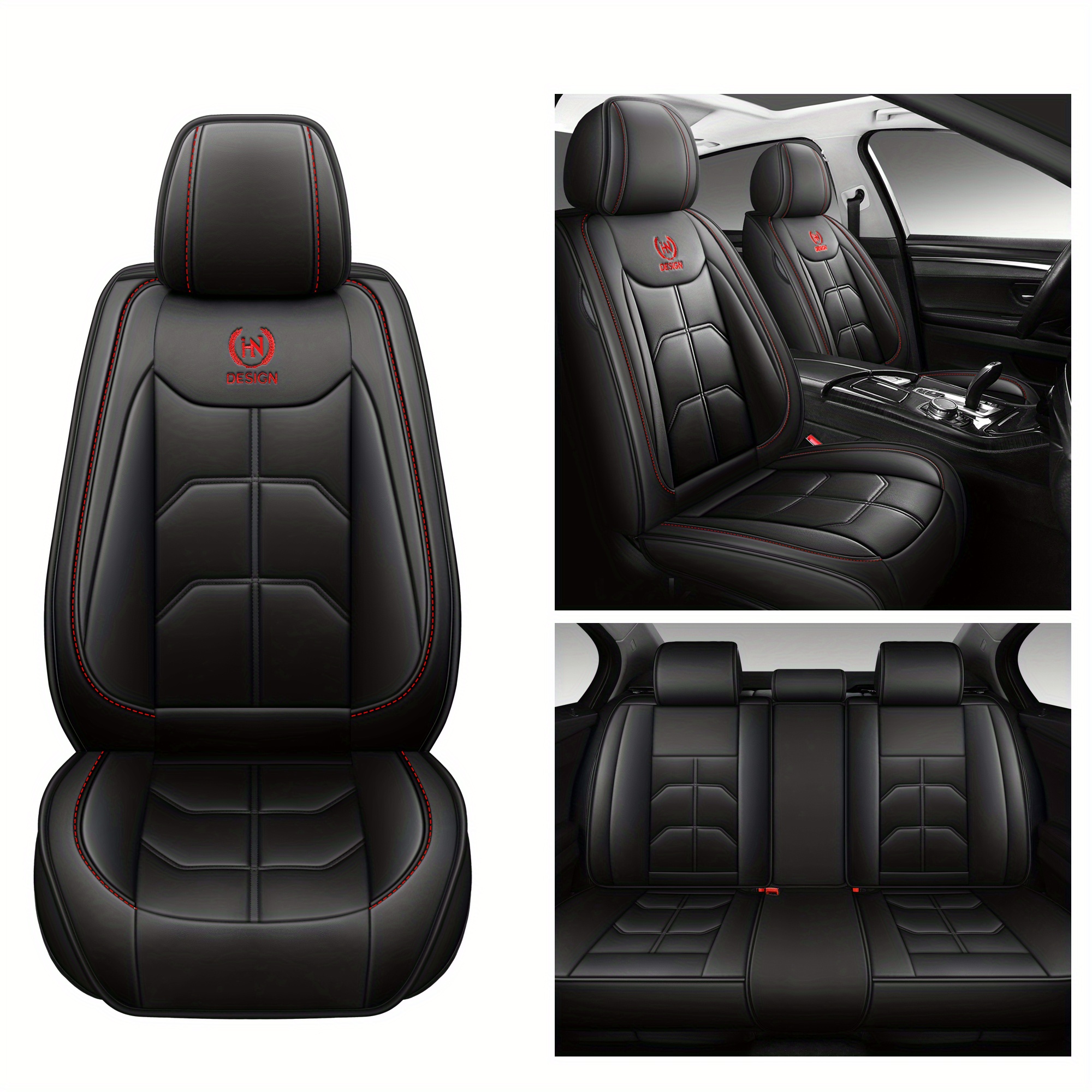 Car Seat Cover 5 Seat Premium Pu Vehicle Seat Cushion Full - Temu Australia