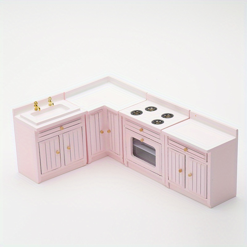 Doll House Kitchen Home Cabinet Miniature Food Play Model - Temu Australia
