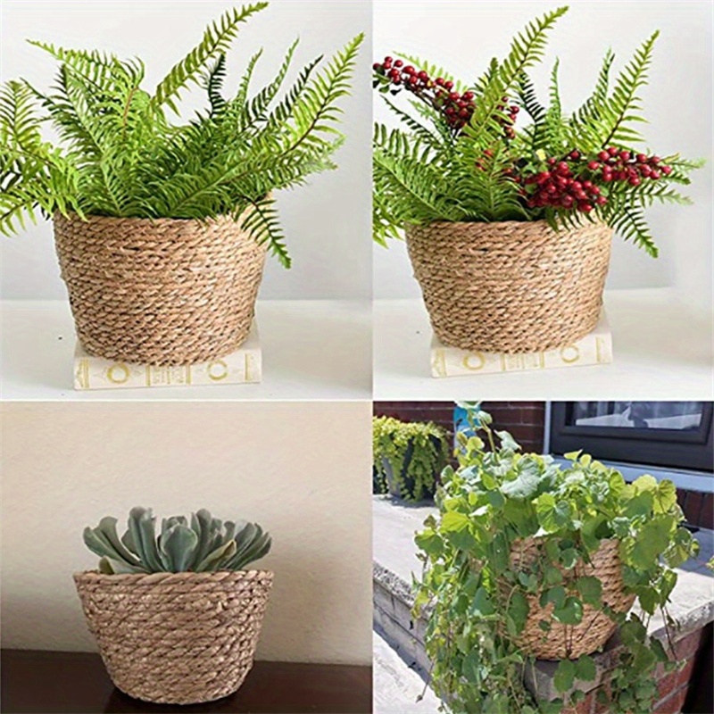 1 pack super beautiful woven rattan flower pot cover indoor outdoor ...