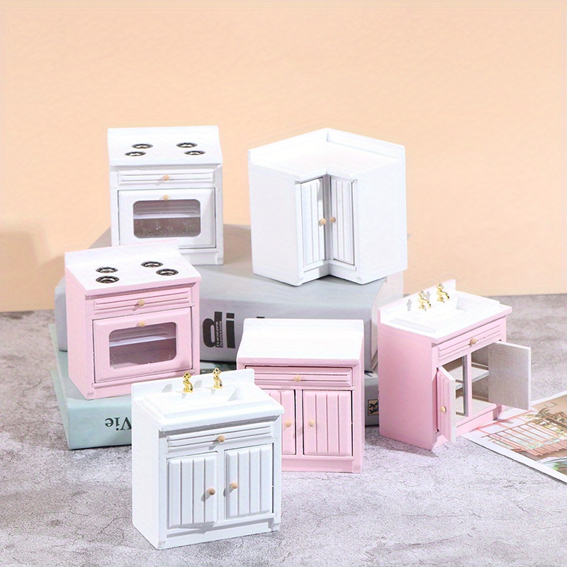 Doll House Kitchen Home Cabinet Miniature Food Play Model - Temu Australia