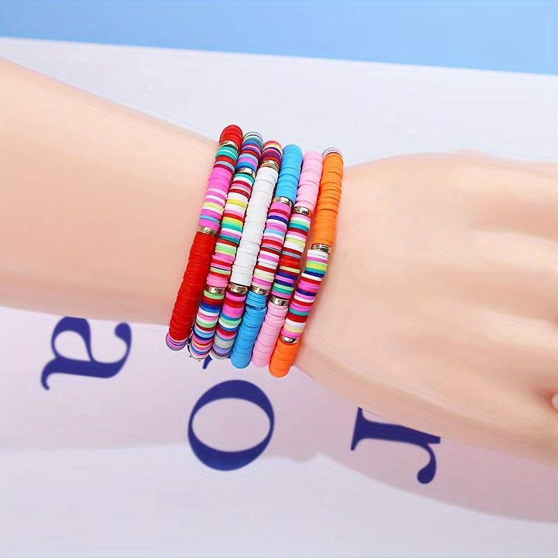 Bohemian Rainbow Multicolor Soft Pottery Bracelet Holiday - Temu ...
