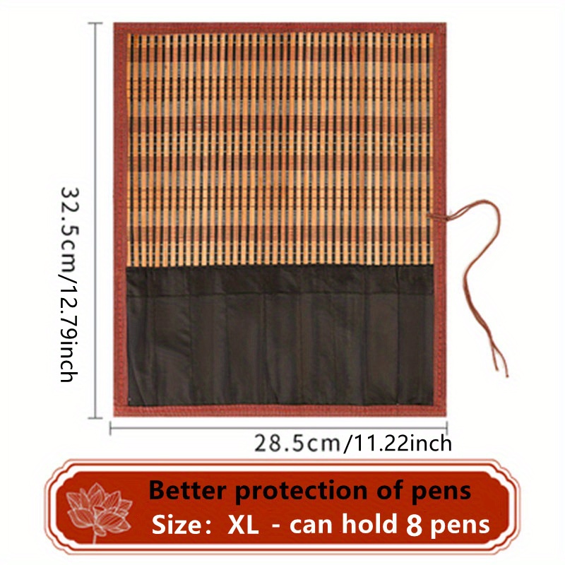 Chinese Bamboo Writing Brushes Roll Pen Holder Calligraphy - Temu Australia