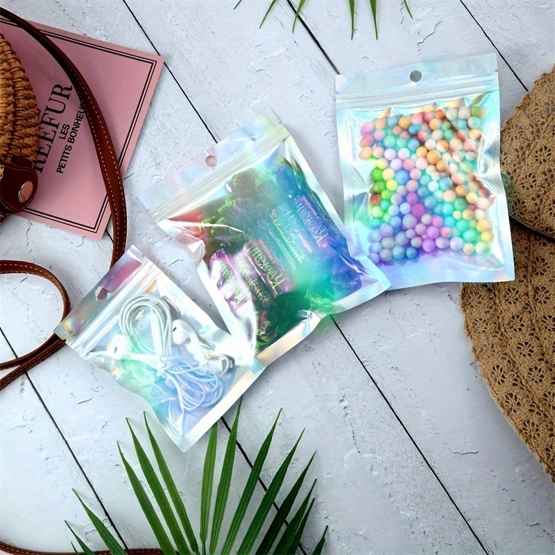 Resealable Smell Proof Bags Holographic Foil Pouch Bag Flat - Temu