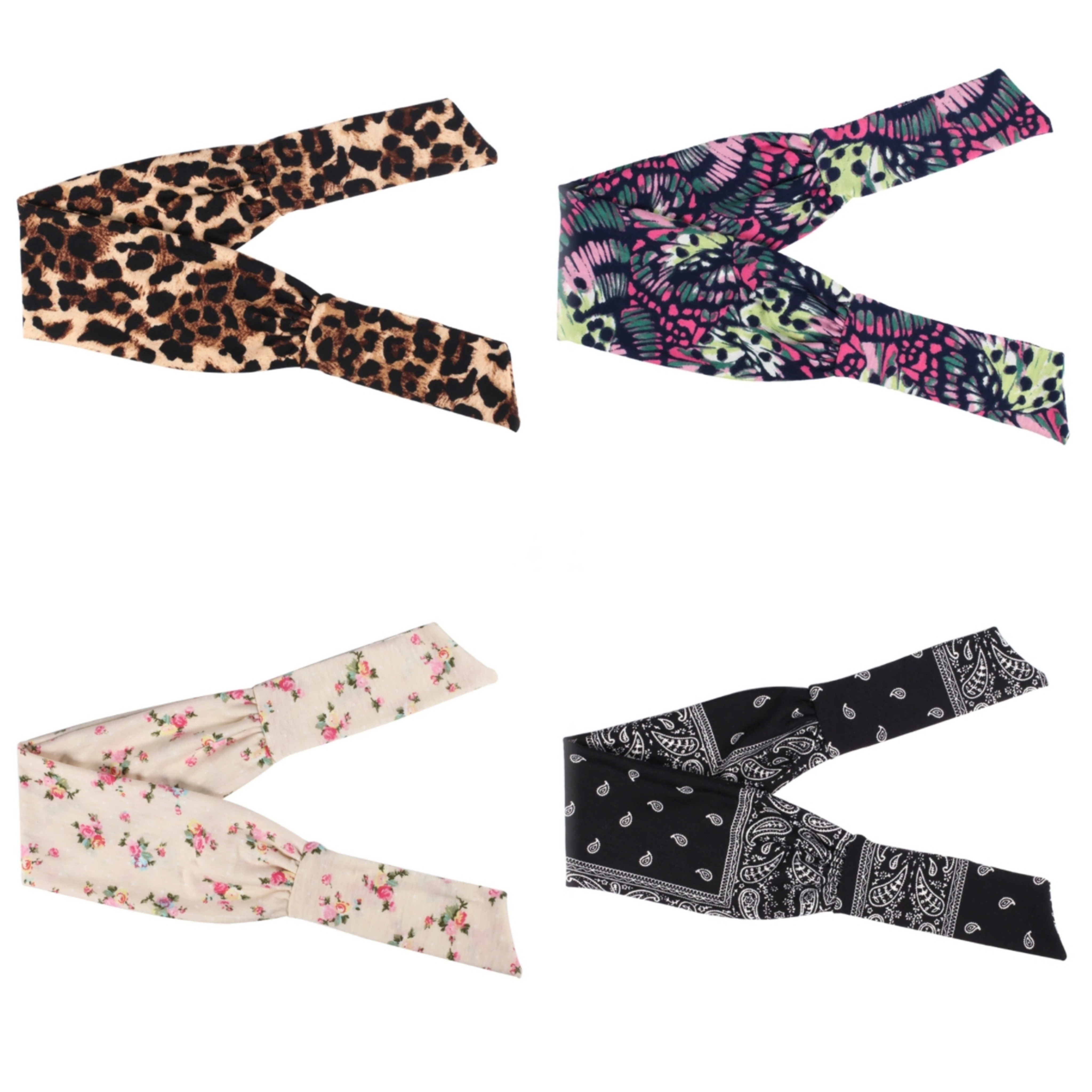 Floral Prin Sporty Headband Tie Knot Elastic Hairband For Temu Australia