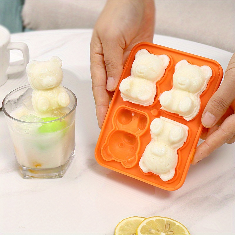 Cute Teddy Bear Ice Cube Tray Flexible Food Grade Silicone - Temu