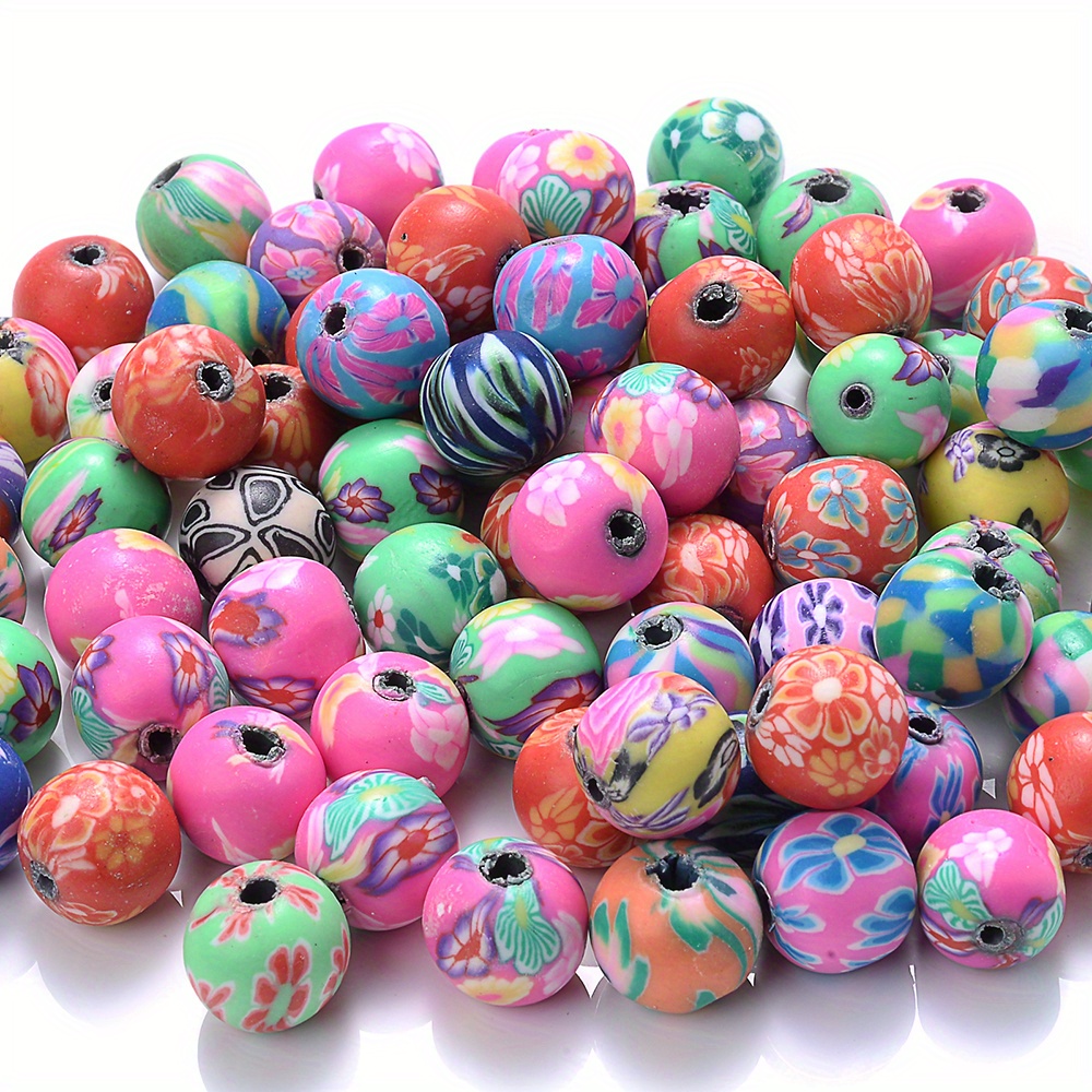 Mixed Color Boho Style Polymer Clay Flower Pattern Printing - Temu ...