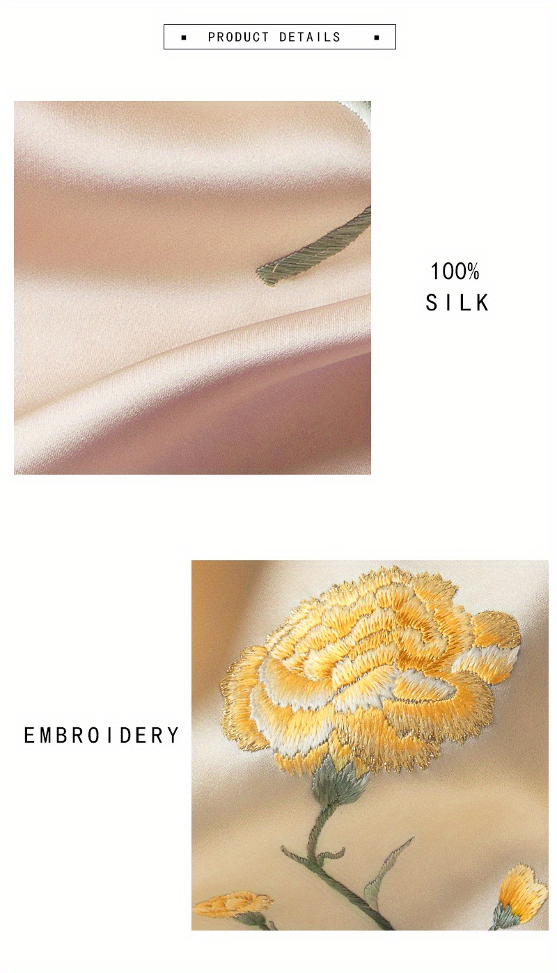 Silk Su Embroidery Scarf Elegant Carnation Embroidery Shawl - Temu ...
