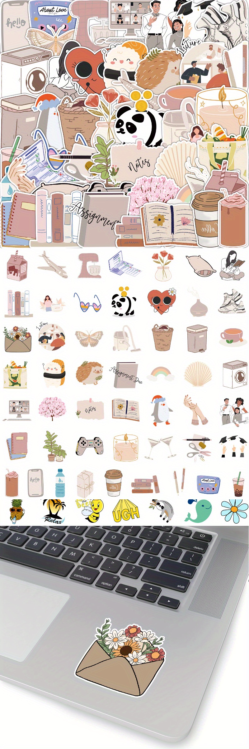 Cartoon Stickers Student Supplies Diy Toys - Temu Australia