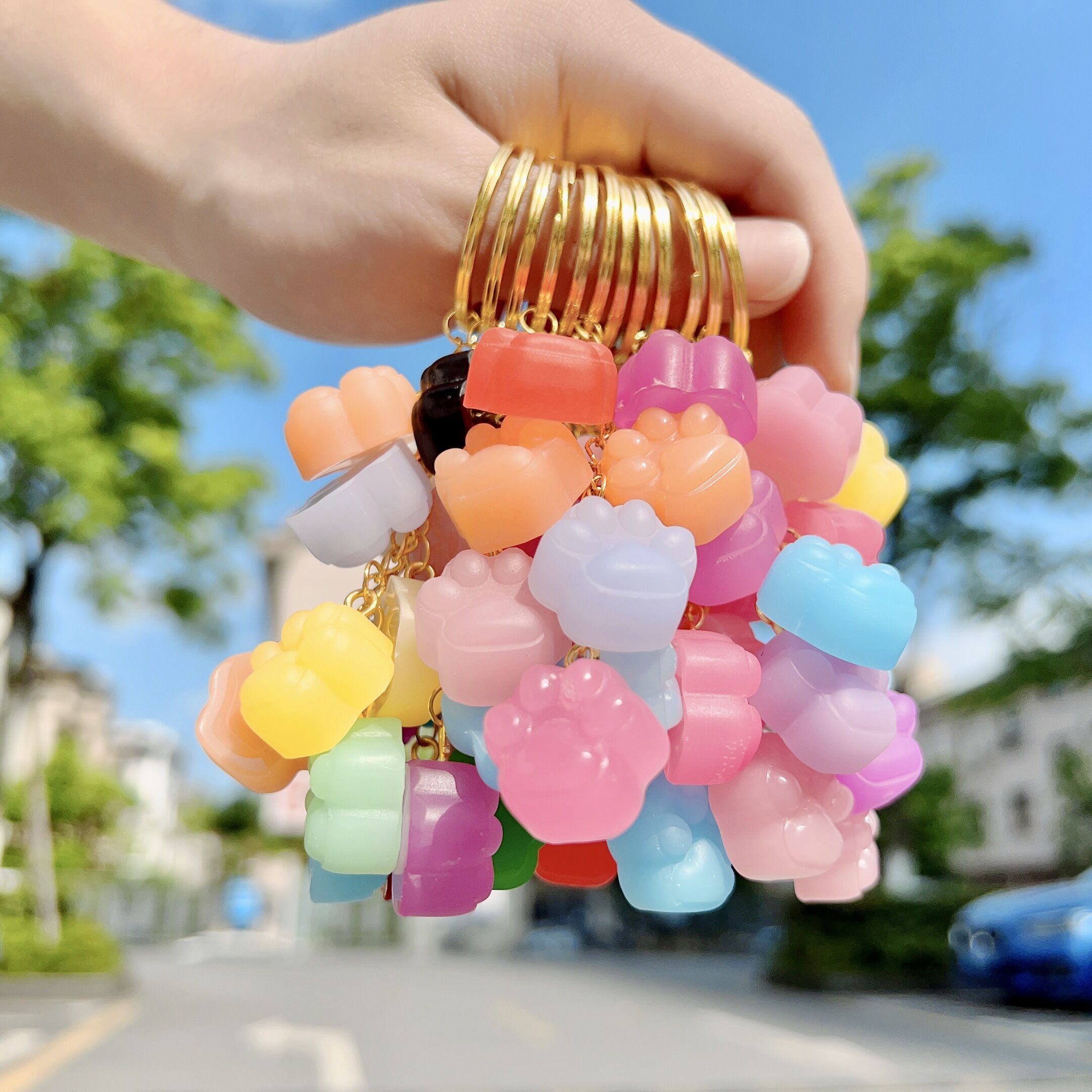 Cartoon Keychain Cute Resin Key Ring Purse Bag - Temu Australia