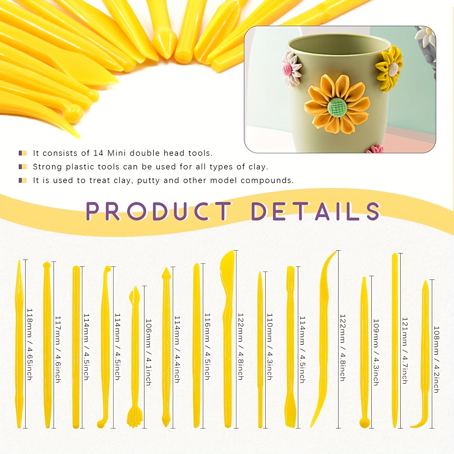 58pcs sets of clay tools corrugated linear pottery tools mud cutting ...