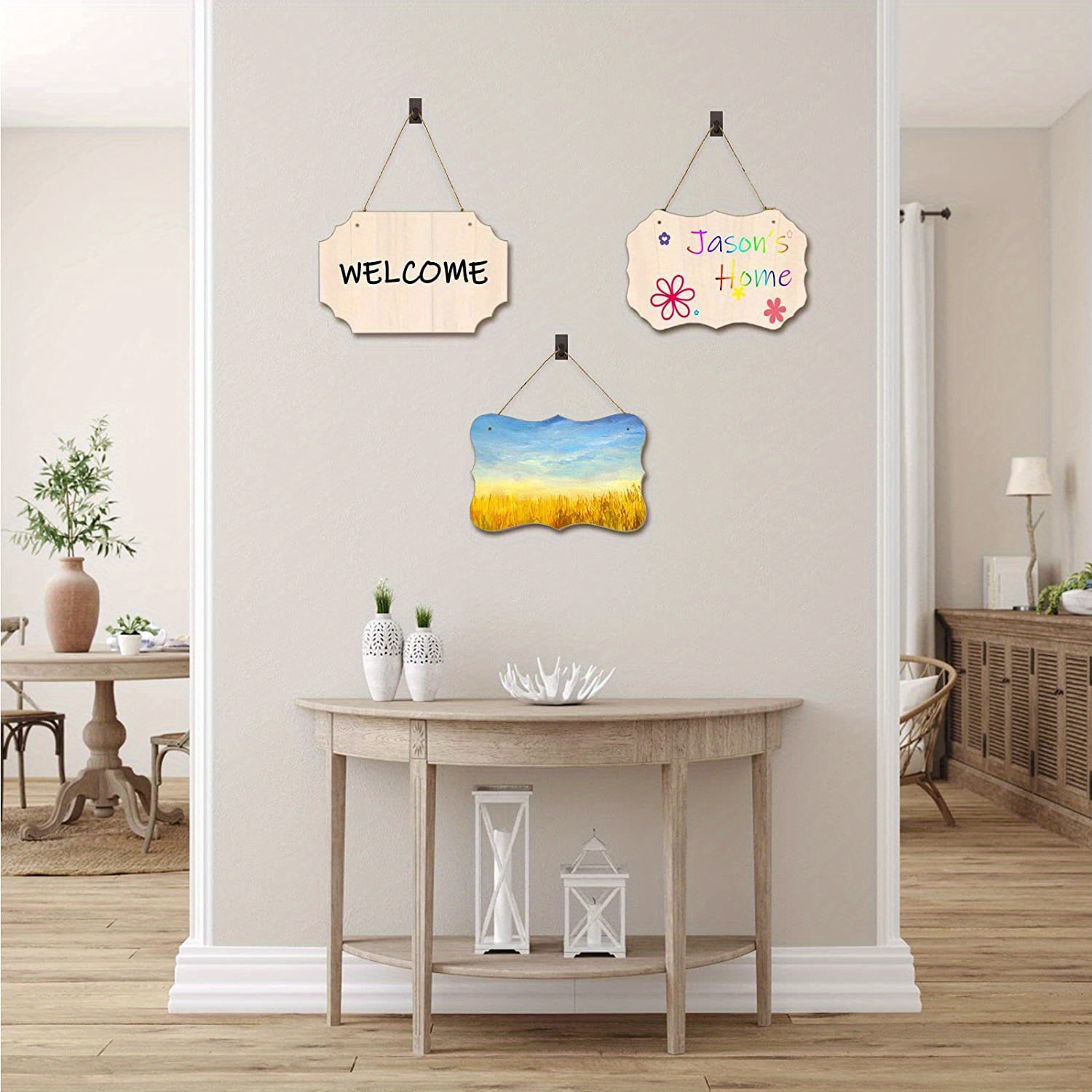 Wood Blank Hanging Sign Diy Wood Painting Decorative Plaque - Temu