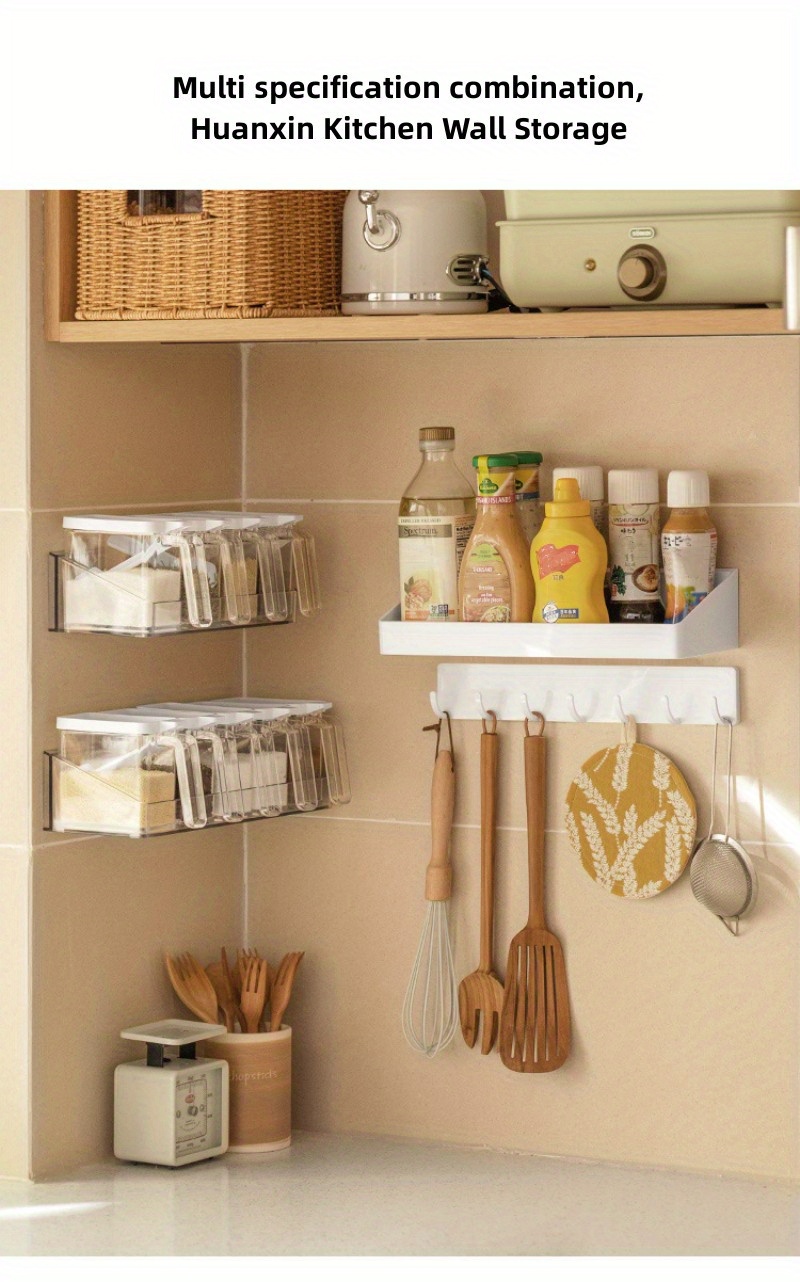 Plastic Kitchen Storage Rack White Seasoning Hanger - Temu Norway