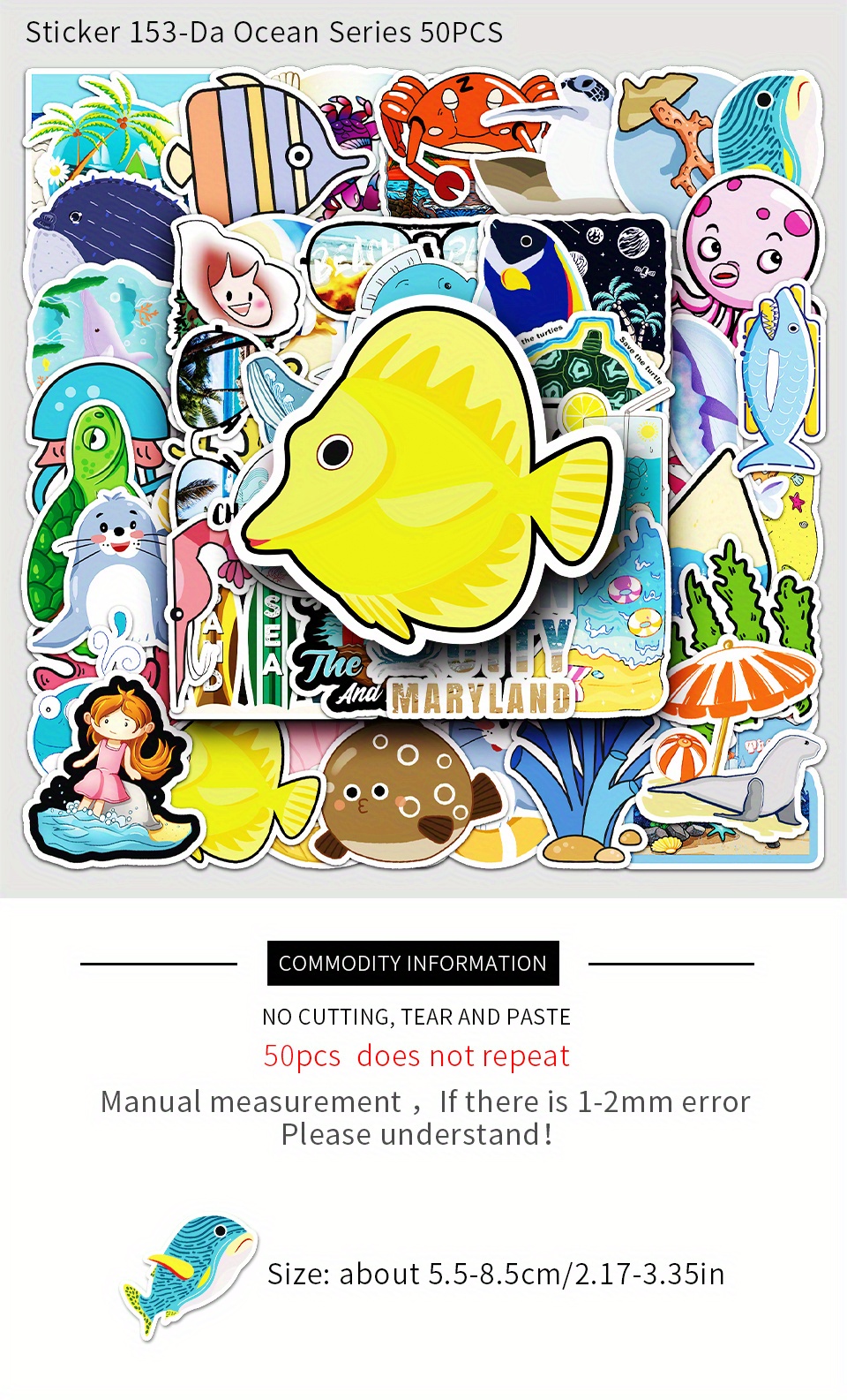 cute marine diy stickers laptop suitcase car skateboard - Temu Australia