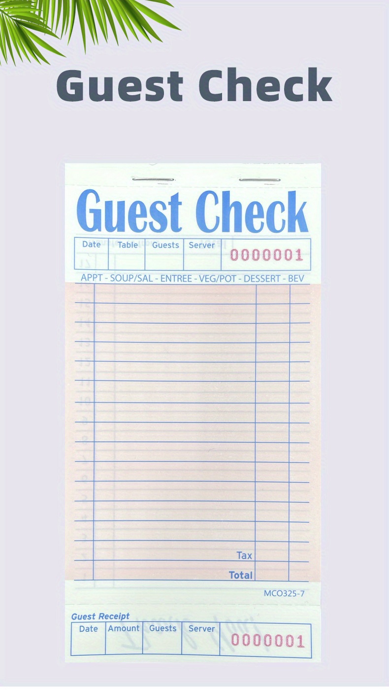 Guest Check Books Servers Server Note Pads Waiter Checkbook - Temu New ...