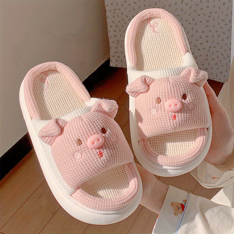Women's Kawaii Pig Design Slippers Comfortable Slip Platform - Temu ...