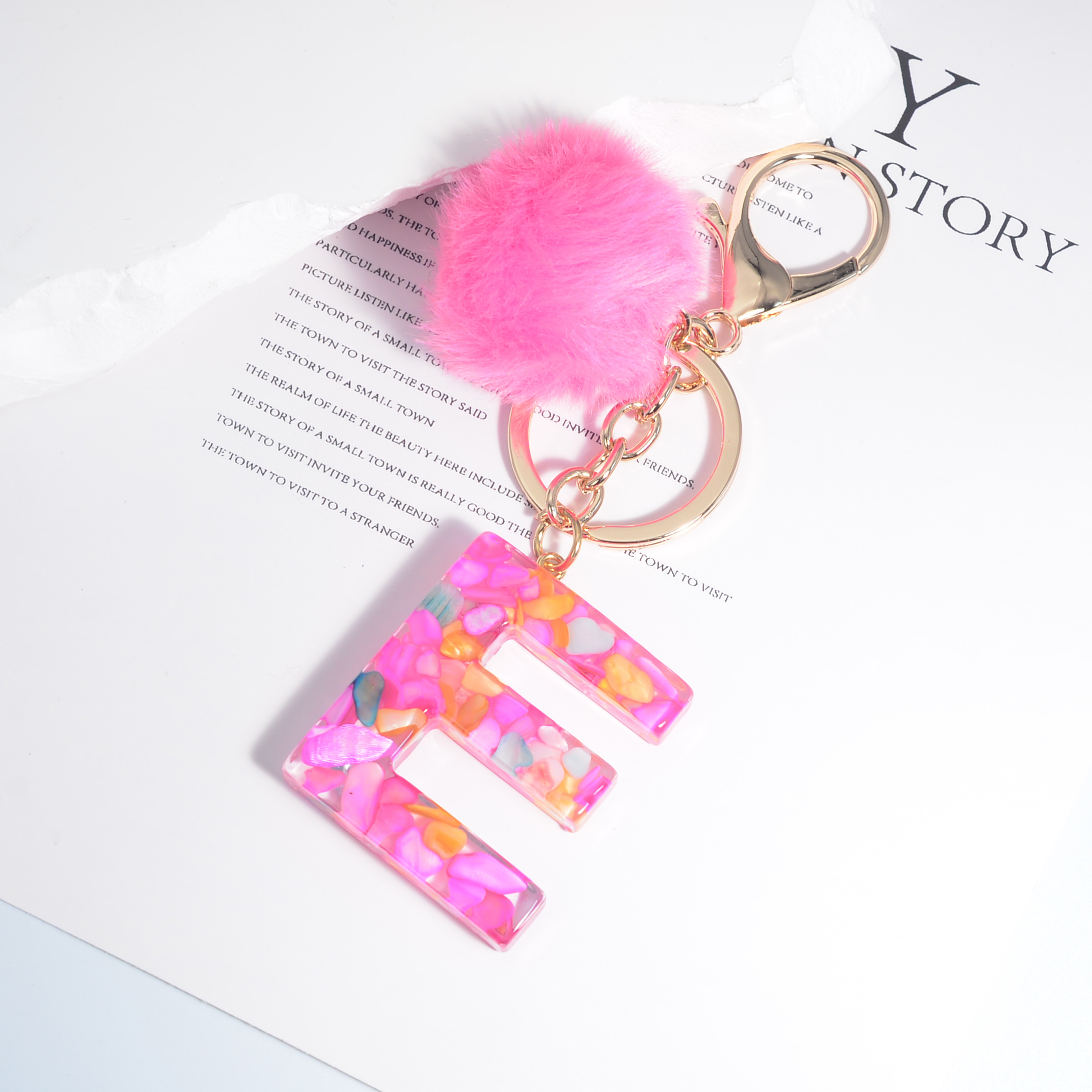 initial letter keychain alphabet pom pom key chain cute - Temu Norway