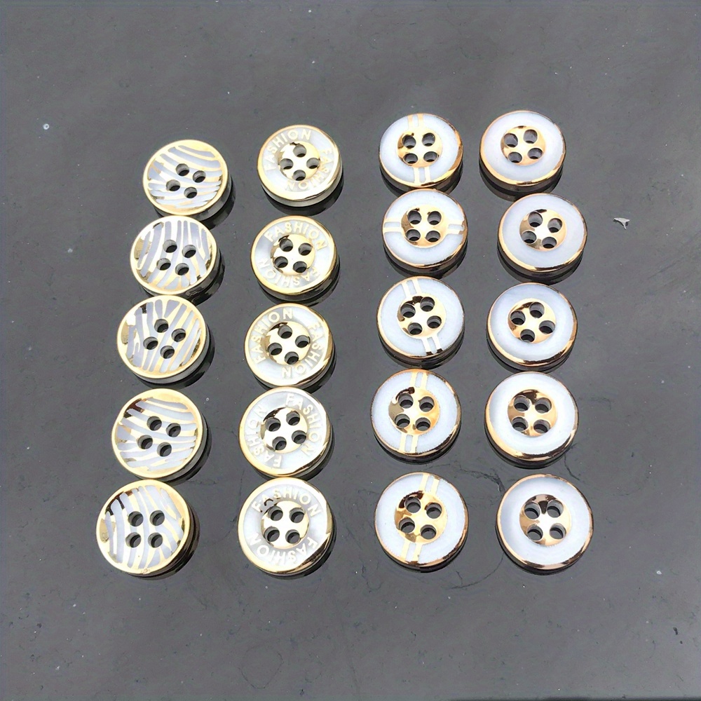 20pcs Four Eye Laser Electroplated Resin Shirt Buckle For Clothing ...