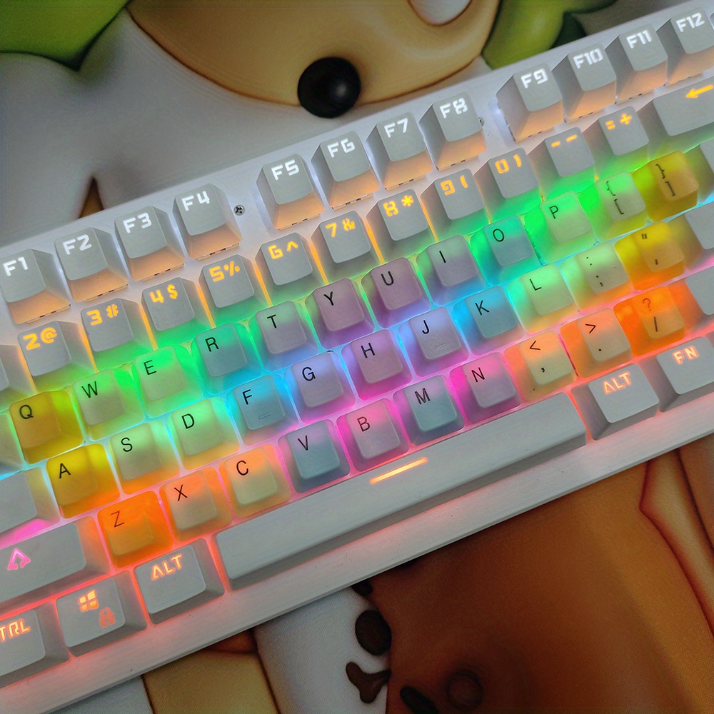 37 key Rainbow Pbt Keycap Set Cherry Mx Cross Axis - Temu