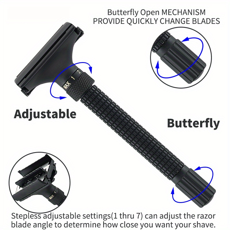 Safety Manual Razors Men Long Handle Adjustable Blade - Temu
