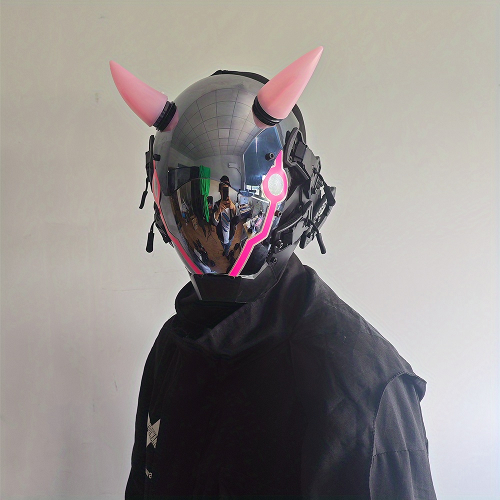 Cyberpunk Mask For Adult Cool Ox Horn Led Light Futuristic Science ...