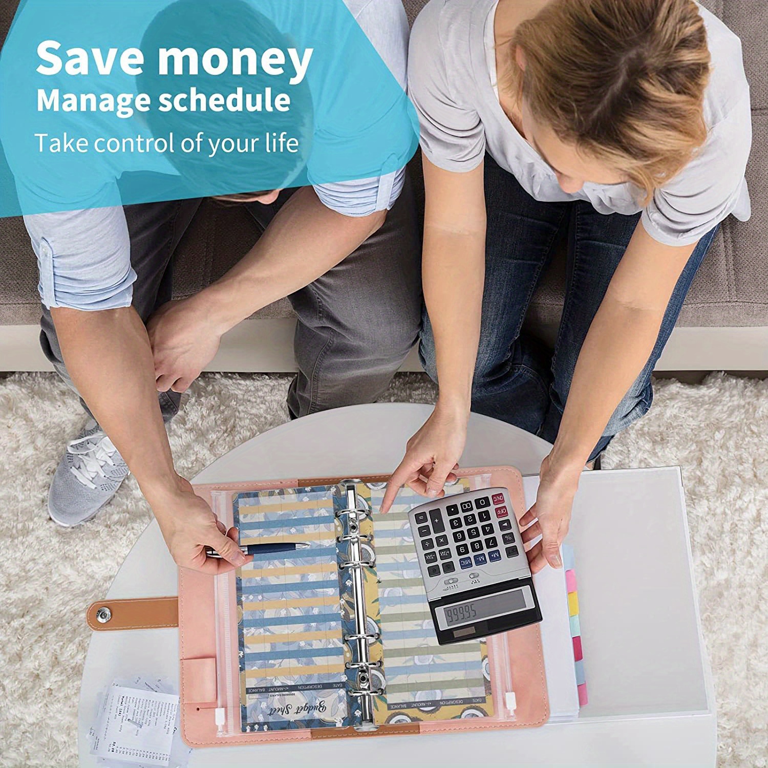 A6 Pu Leather Budget Binder Notebook Cash Envelopes System - Temu