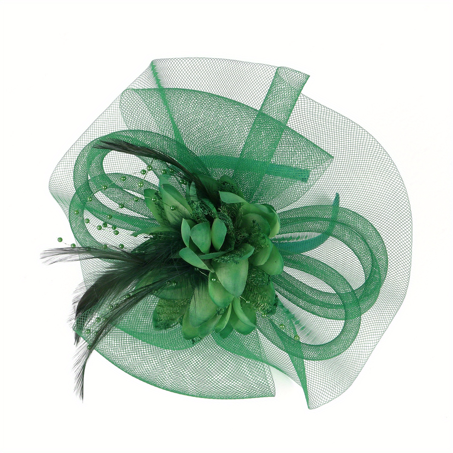 Lady Mesh Hat Headwear Feather Head Piece Derby Hat - Temu Norway