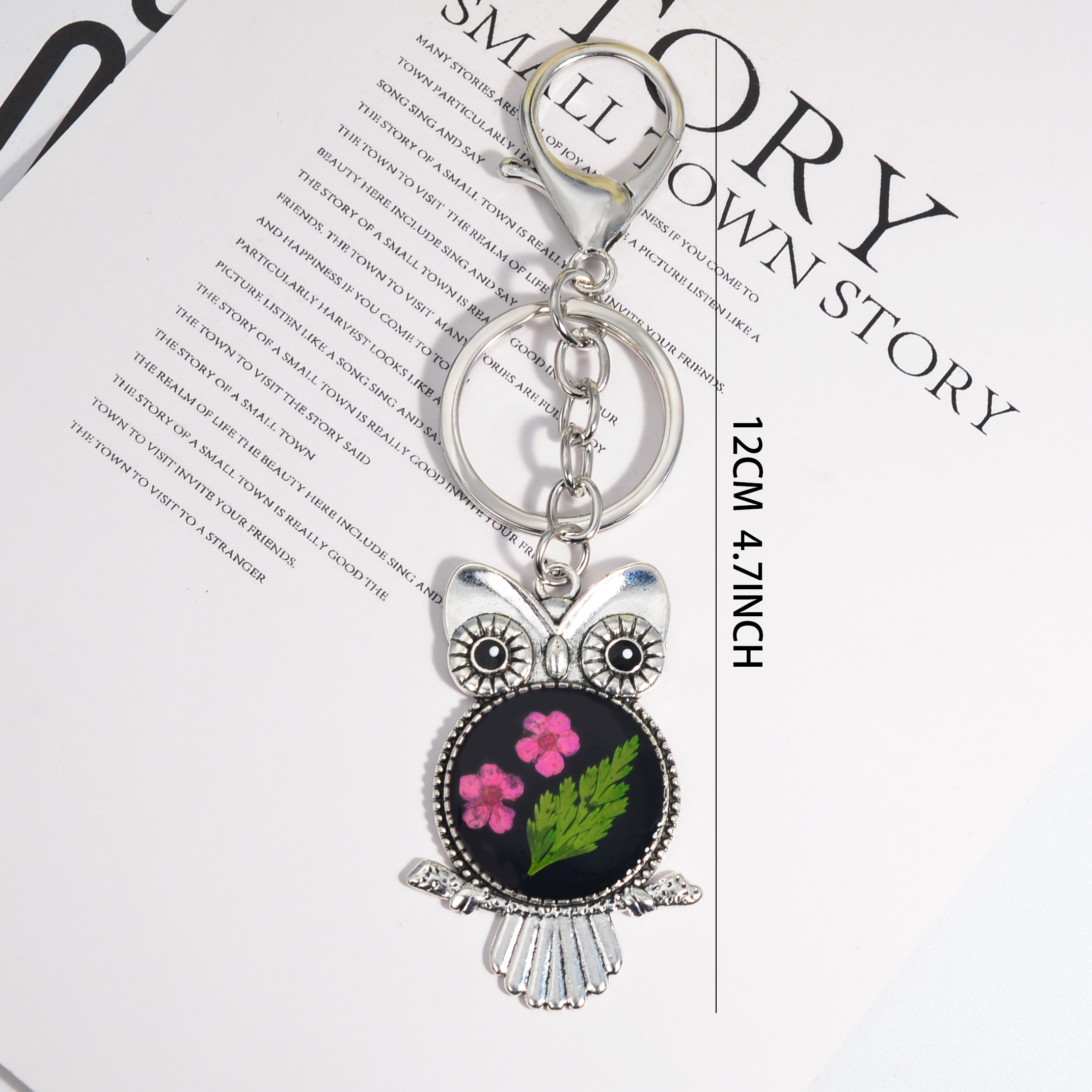 Flower Owl Keychain Cute Animal Metal Key Ring Purse Bag - Temu Canada