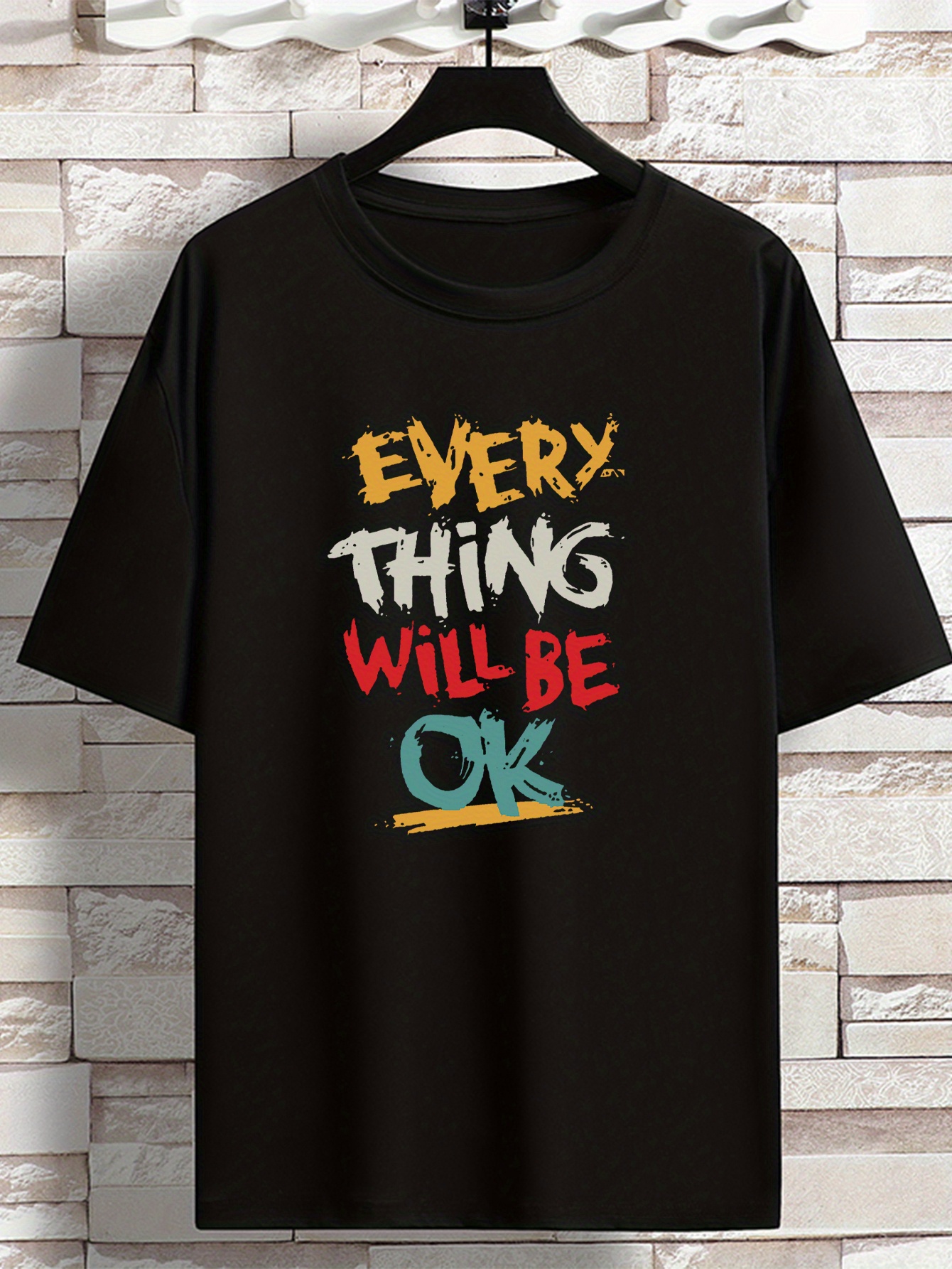 Summer Trend Funny " Everything Ok" Letters Print Short - Temu Australia