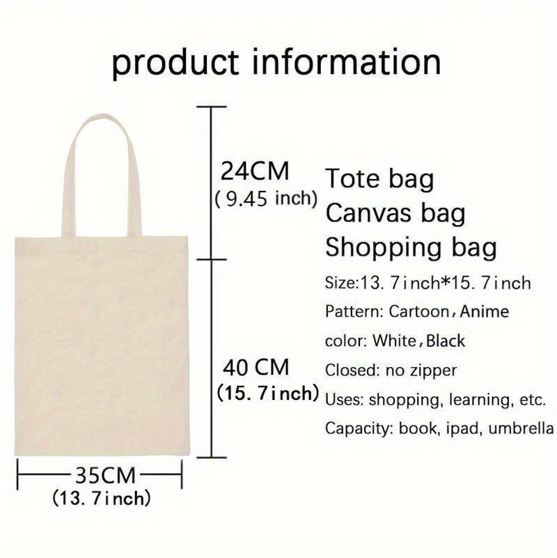Leaves Pattern Tote Bag Portable Canvas - Temu