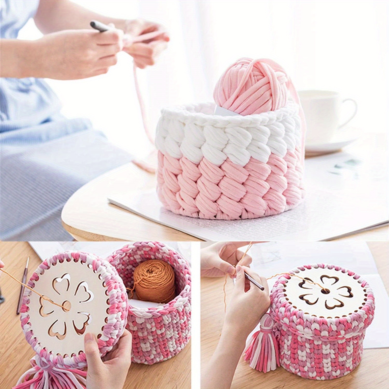 Diy Wooden Bag Base Portable Women's Bag Cover Crochet Tools - Temu