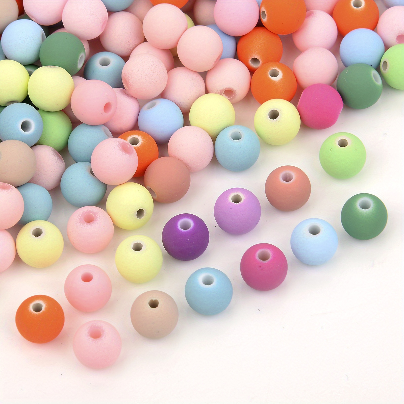 Macaroon Color Beads Round Acrylic Bead Jewelry Making Diy - Temu
