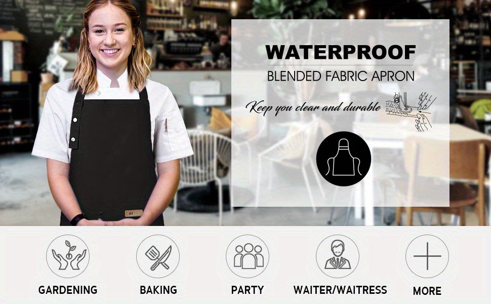 Fashion Canvas Kitchen Aprons Woman Men Chef Work Apron - Temu Australia