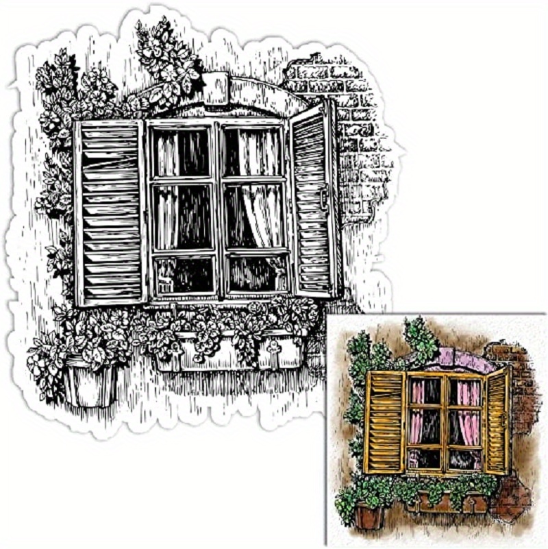 Window Background Clear Stamp Card Making Photo Album - Temu